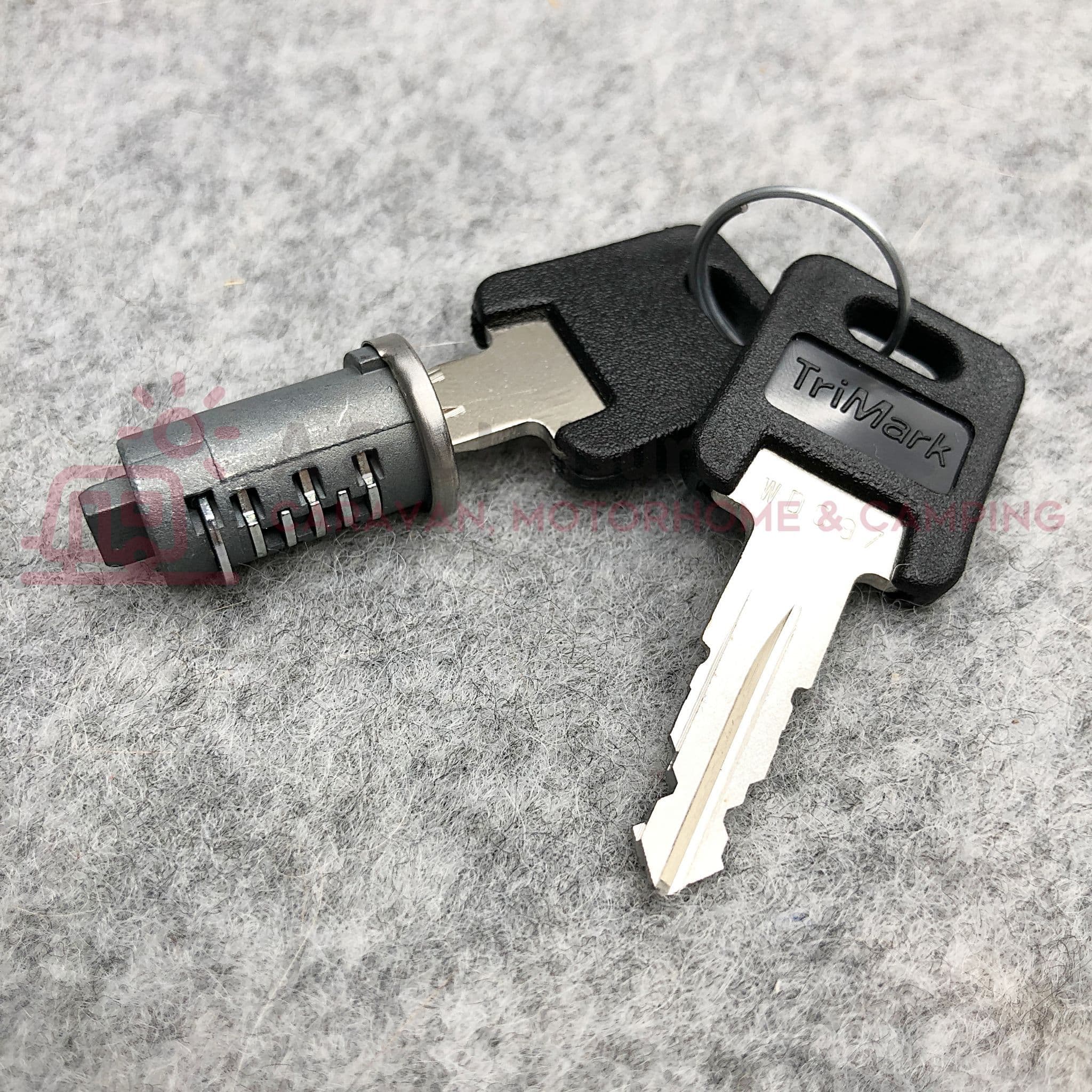 Caravan Motorhome WD Lock Barrel 2 Keys Short Tang - PO365